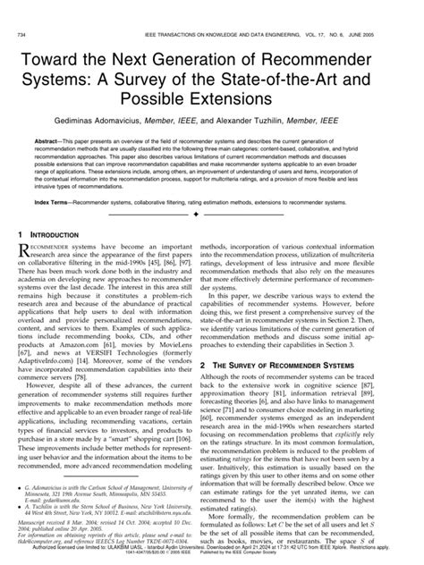 Toward The Next Generation Of Recommender Systems A Survey Of The State Of The Art And