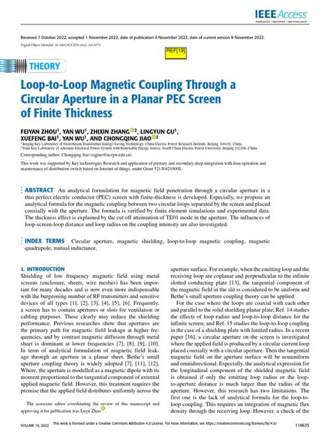 loop to loop magnetic coupling through a circular aperture in a planar