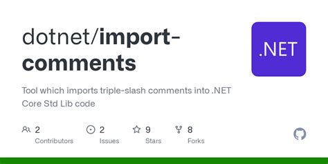 Github Dotnetimport Comments Tool Which Imports Triple Slash