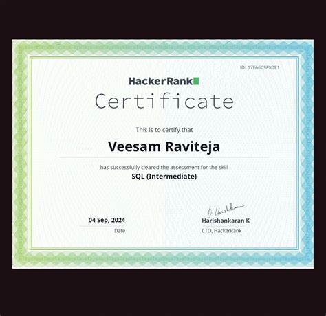 Raviteja Veesam On Linkedin Sql Dataanalytics Continuouslearning Hackerrank Sqlintermediate