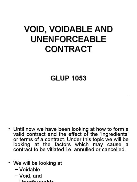 Void Voidable And Unenforceable Contract 2019 Pdf Void Law