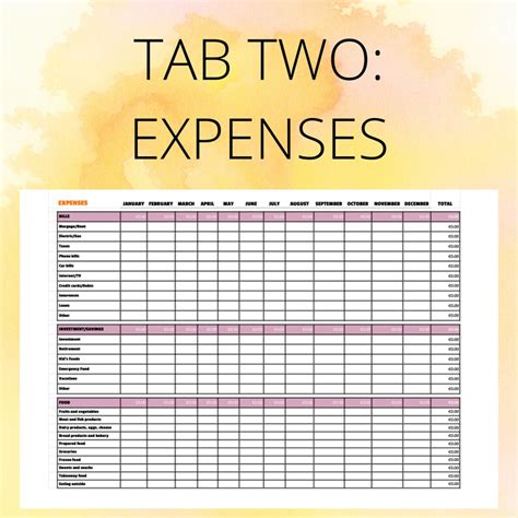 Simple Daily Excel Budget Template Spreadsheet Money Saving Etsy
