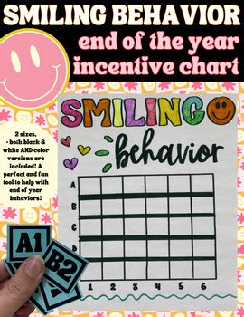 Smiling Behavior Anchor Chart End Of Year Incentive Chart TPT