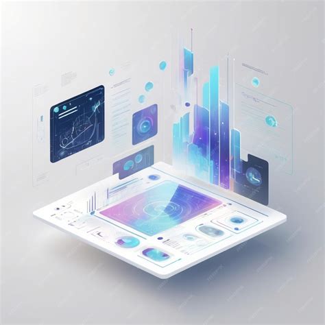 Holographic Interface An abstract representation of a futuristic holographic interface with ...