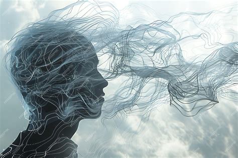 Abstract Silhouette Of A Person With A Wavy Netlike Texture Premium Ai Generated Image