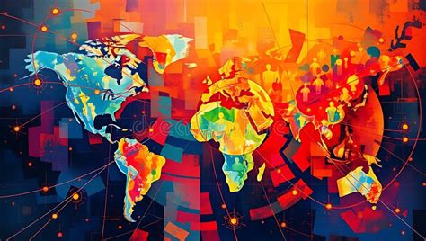 Global Network Connecting People Across Continents Stock Illustration Illustration Of Network