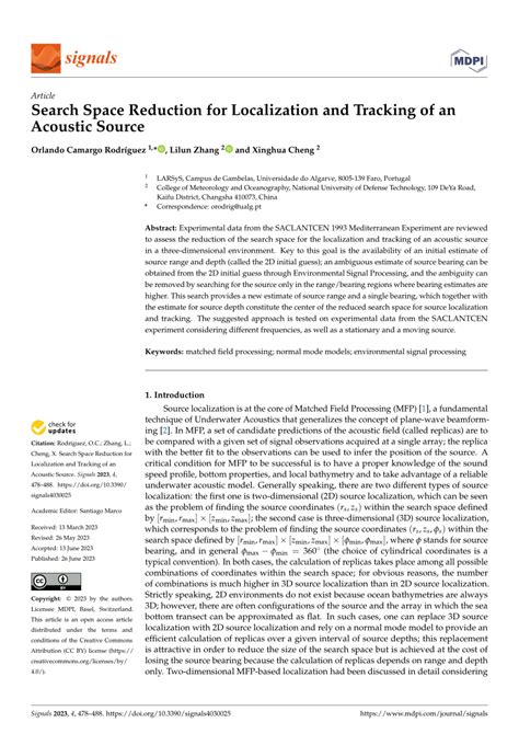 Pdf Search Space Reduction For Localization And Tracking Of An