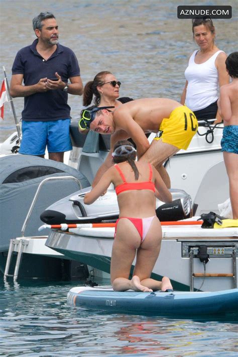 Charlotte Sine And Charles Leclerc Having Fun Abroad A Speed Boat Near Monaco AZNude