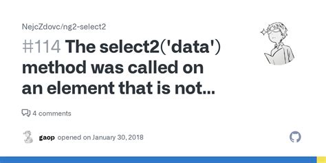 The Select2data Method Was Called On An Element That Is Not Using Select2 · Issue 114