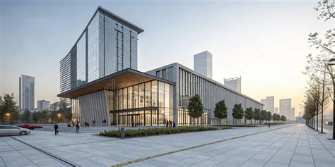 3d Illustration Linear Drawing Architecture Urban Building Design Stock Illustration