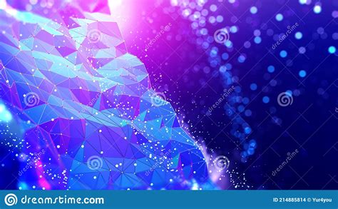 Abstract Neural Network 3d Illustration Big Data Concept Stock Illustration Illustration Of
