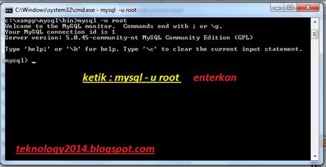 Membuat Database Dari XAMPP Di CMD Command Prompt Gambar