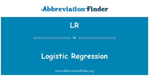 Lr 代表 Logistic 回归分析 Logistic Regression