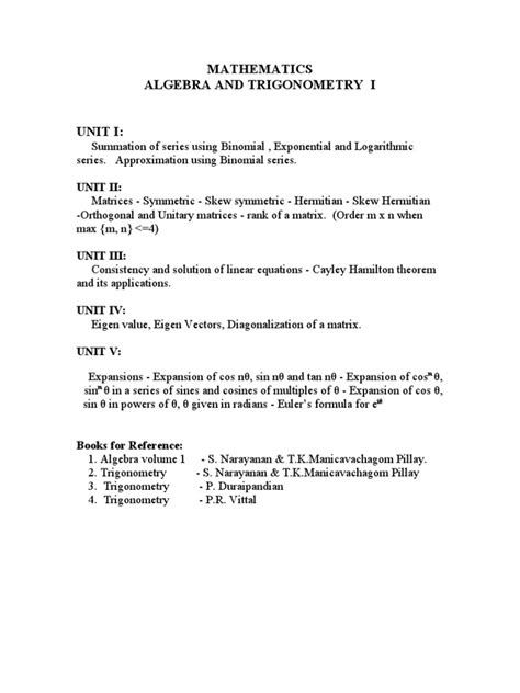 maths syllabus pdf equations trigonometric functions