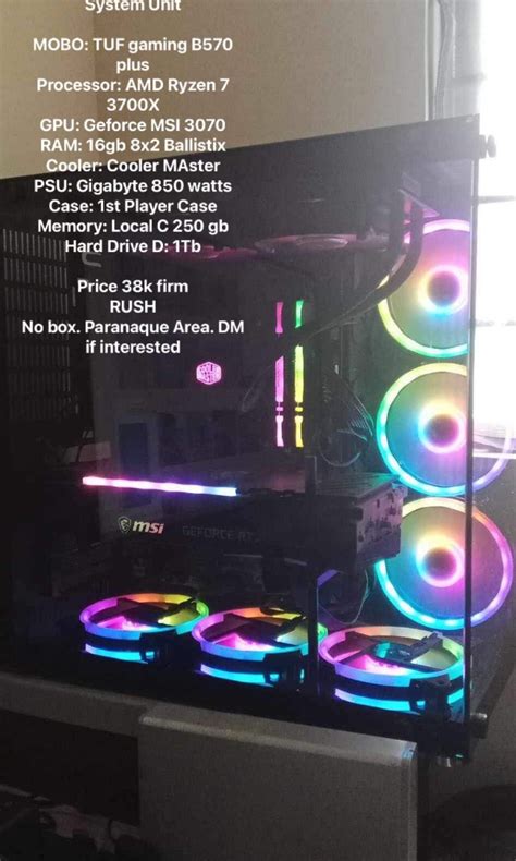 Gaming Pc System Unit Computers And Tech Parts And Accessories Computer Parts On Carousell