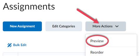 create edit preview delete and restore assignments instructor