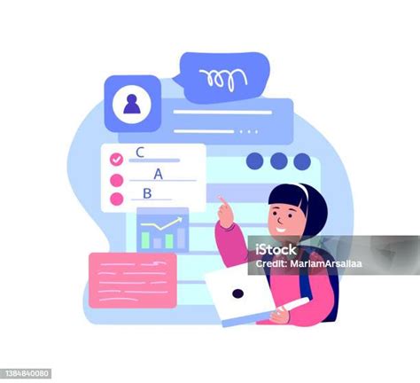소녀 학생 계획 학교 시간표계획 일정 원격 교육온라인 디지털 수업 튜토리얼 교육 어린이학생 노트북학생 연구홈 인터넷 학습벡터 평면 일러스트 시간에 대한 스톡 벡터 아트 및