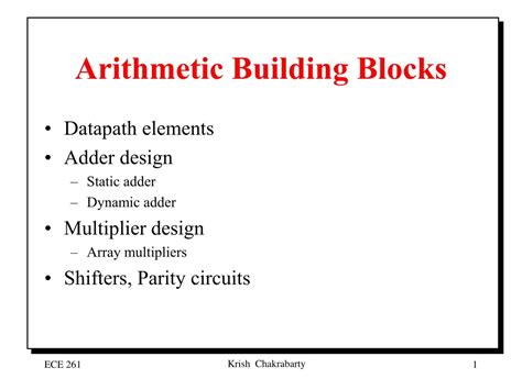 Ppt Exploring Digital Arithmetic Building Blocks Powerpoint