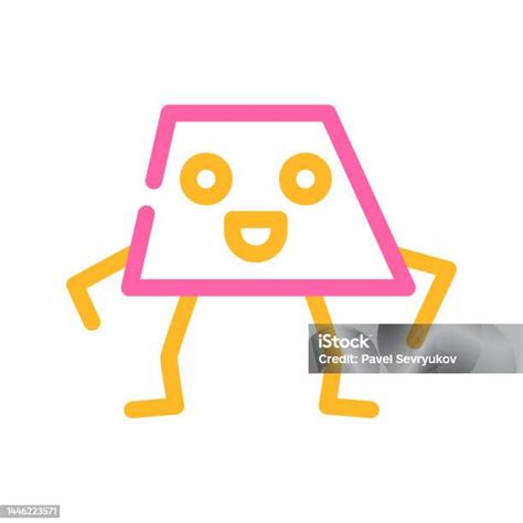 사다리꼴 기하학적 모양 문자 컬러 아이콘 벡터 일러스트 레이 션 교육에 대한 스톡 벡터 아트 및 기타 이미지 교육 귀여운