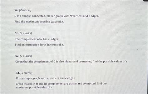 Solved A Marks G Is A Simple Connected Planar Graph Chegg