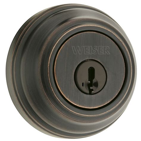Weiser Collections Venetian Bronze Deadbolt Entry Door Lock With Key The Home Depot Canada