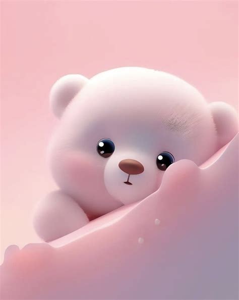 Fondo De Pantalla De Oso De Peluche Blanco Y Manta Rosa Cute Pink
