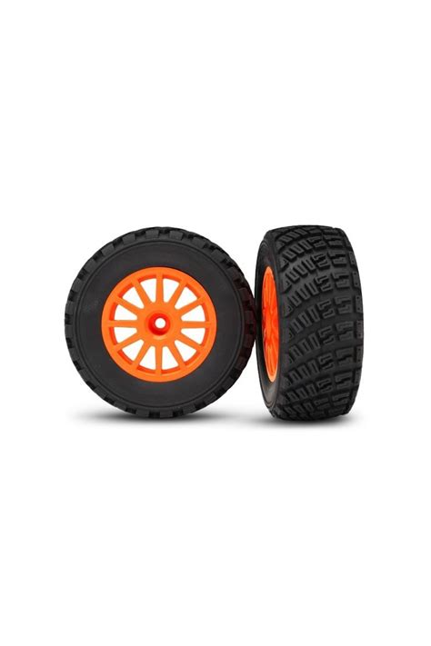 Tra7473a Tires And Wheels Assembled Glued Orange Wheels Hobbyquarters