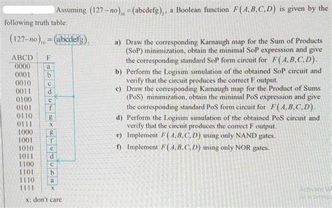 [solved] Assuming 127 No Abcdefg A Boolean Solutioninn