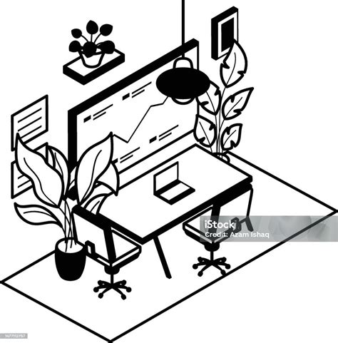 스마트 회의실 개념 건강 한 작업 공간 벡터 아이콘 디자인 녹색 사무실 기호 환경 친화적인 작업 공간 기호 현대 인테리어 아이소 메트릭 검정 스톡 일러스트 레이 션 그래프에