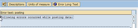 Errors Have Occurred While Data Was Posted Choose Sap Community