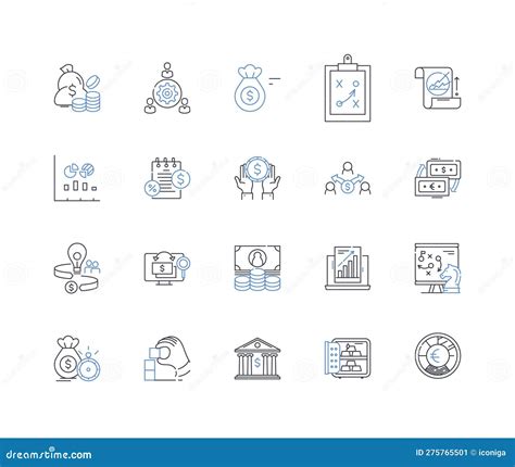 Asset Sector Line Icons Collection Valuation Management Investments
