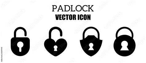 Padlock Icon Template Set Isolated On White Background Stock Vector Illustration Stock Vector