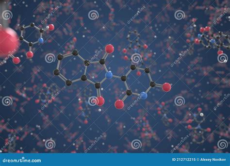 Thalidomide Molecule Ball And Stick Molecular Model Chemistry Related 3d Rendering Stock