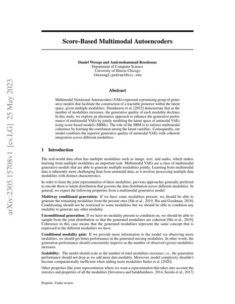 Pdf Score Based Multimodal Autoencoders