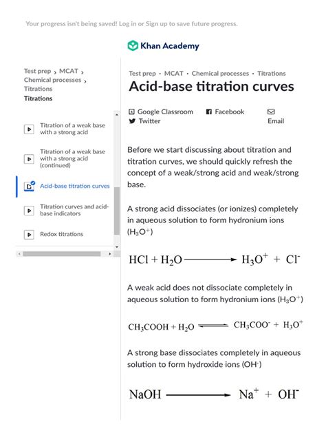 Titration Curves And Equivalence Point Article Khan Academy