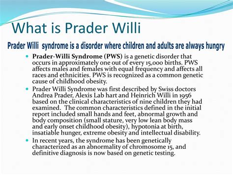 Prader Willi Syndrome Ppt Download