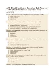 AWS Cloud Practitioner Essentials Quiz Answers AWS Cloud Practitioner Essentials Exam Answers