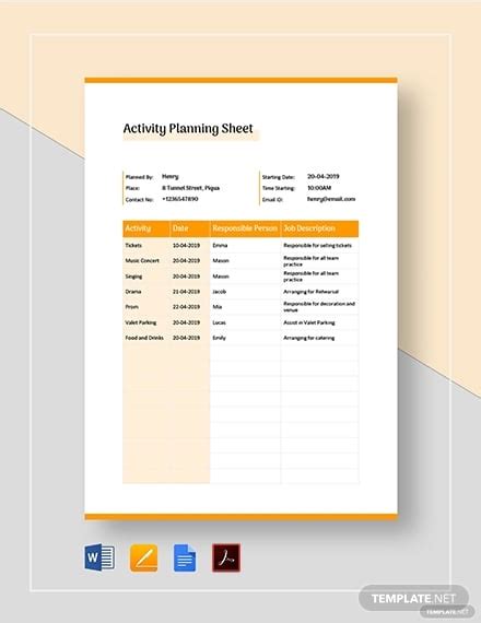 36 Activity Plan Sample Example Format Free And Premium Templates
