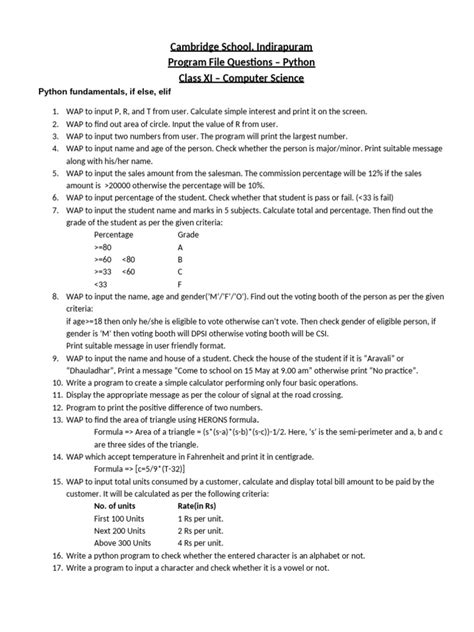 Python Assign Class Xi 2023 Pdf String Computer Science Letter Case
