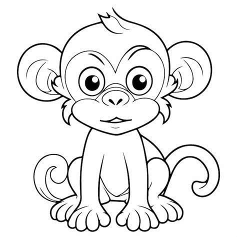 Scimmia Per Libro Da Colorare O Pagina Da Colorare Per Clipart