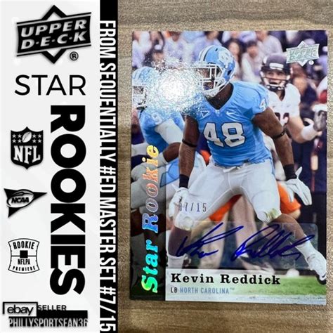 2013 Upper Deck Star Rookie Kevin Reddick Rc Rookie Auto 185 Tarheels
