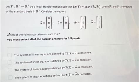 Solved Let Tr3→r3 Be A Linear Transformation Such That