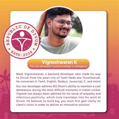 Vigneshwaran K Posted On Linkedin