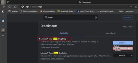 how to enable super drag and drop mode in microsoft edge technoresult