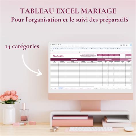 Tableau Excel Organisation Mariage Ultra Complet Avec Ses 14 Onglets