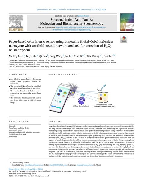 Pdf Paper Based Colorimetric Sensor Using Bimetallic Nickel Cobalt Selenides Nanozyme With
