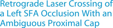 Figure 1 From Retrograde Laser Crossing Of A Left Sfa Occlusion With An Ambiguous Proximal Cap