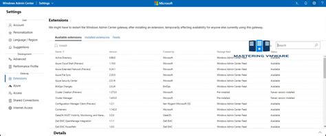 Install Extensions In Windows Admin Center Mastering VMware