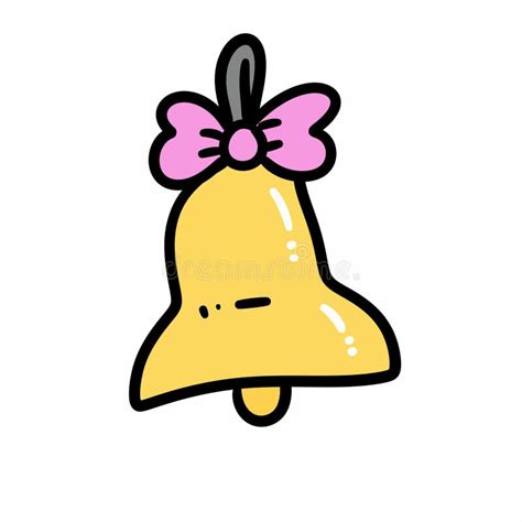 Cute Funny And Happy Bell Cartoon Illustration Stock Illustration