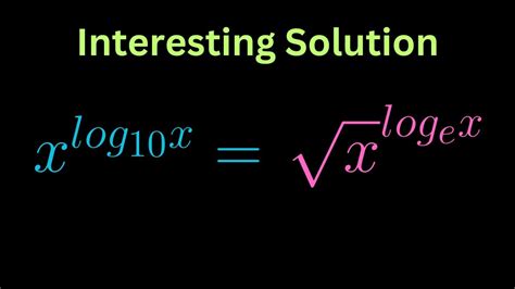 Interesting Log And Exponent Problem Youtube